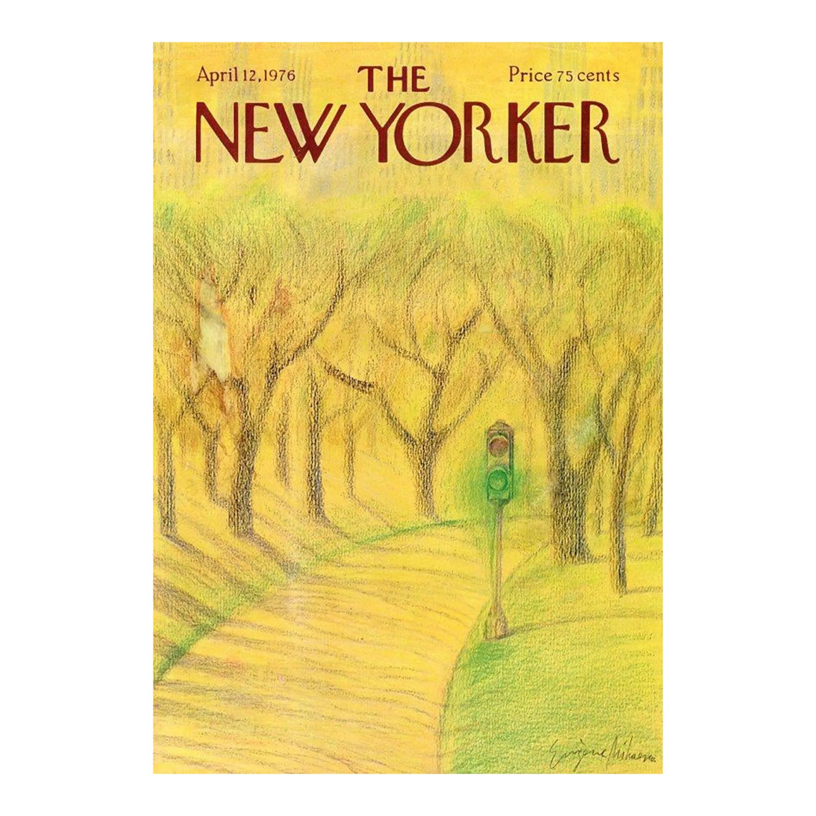 1976, New Yorker Magazine Cover, April 12 (Eugene Mihaesco), Original ...