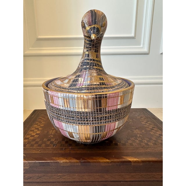 Vintage Aldo Londi Bitossi Seta Italian Pheasant Bird Lidded Compote ...