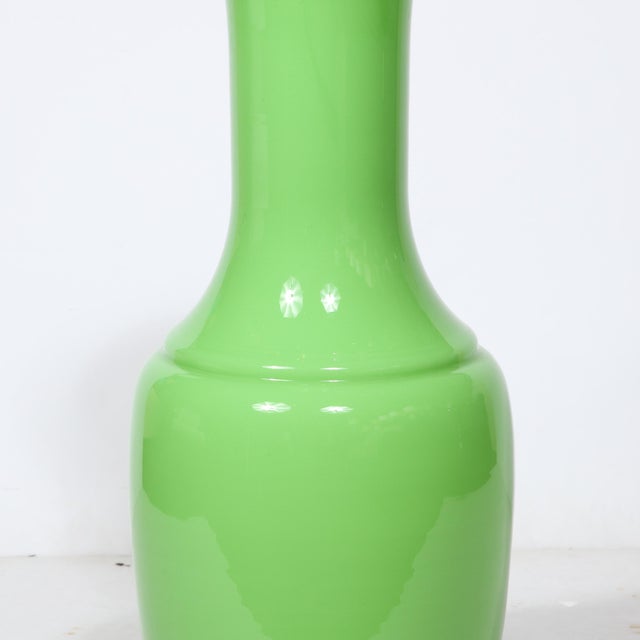 Pair of Late 20th Century Modernist Large Urn Form Vases in Pear Green ...
