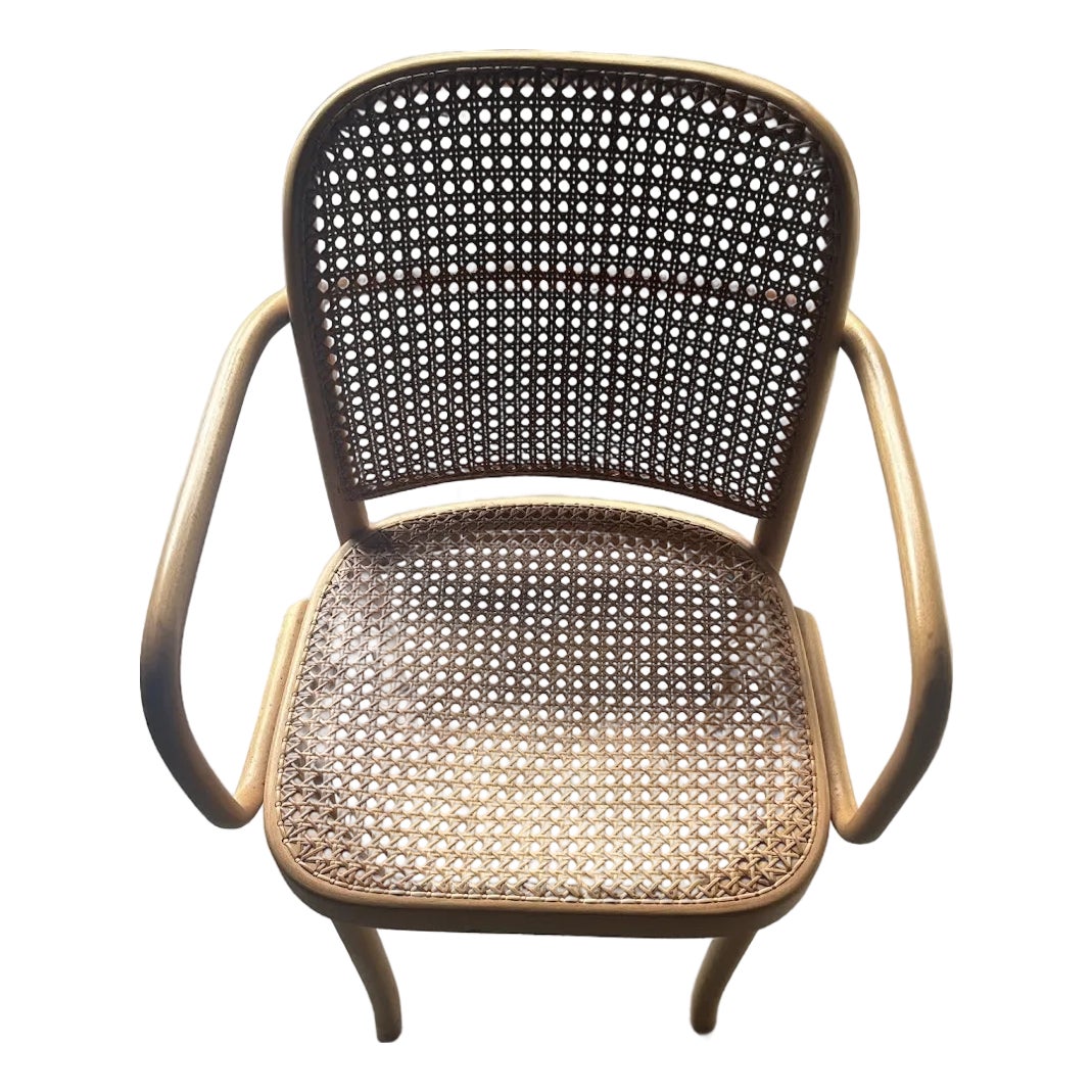 Mid 20th Century Josef Hoffmann Attributed Bentwood Cane Chair | Chairish