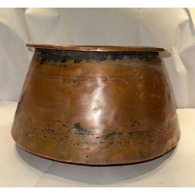 Large Antique Copper Deghra Cooking Pot From India | Chairish