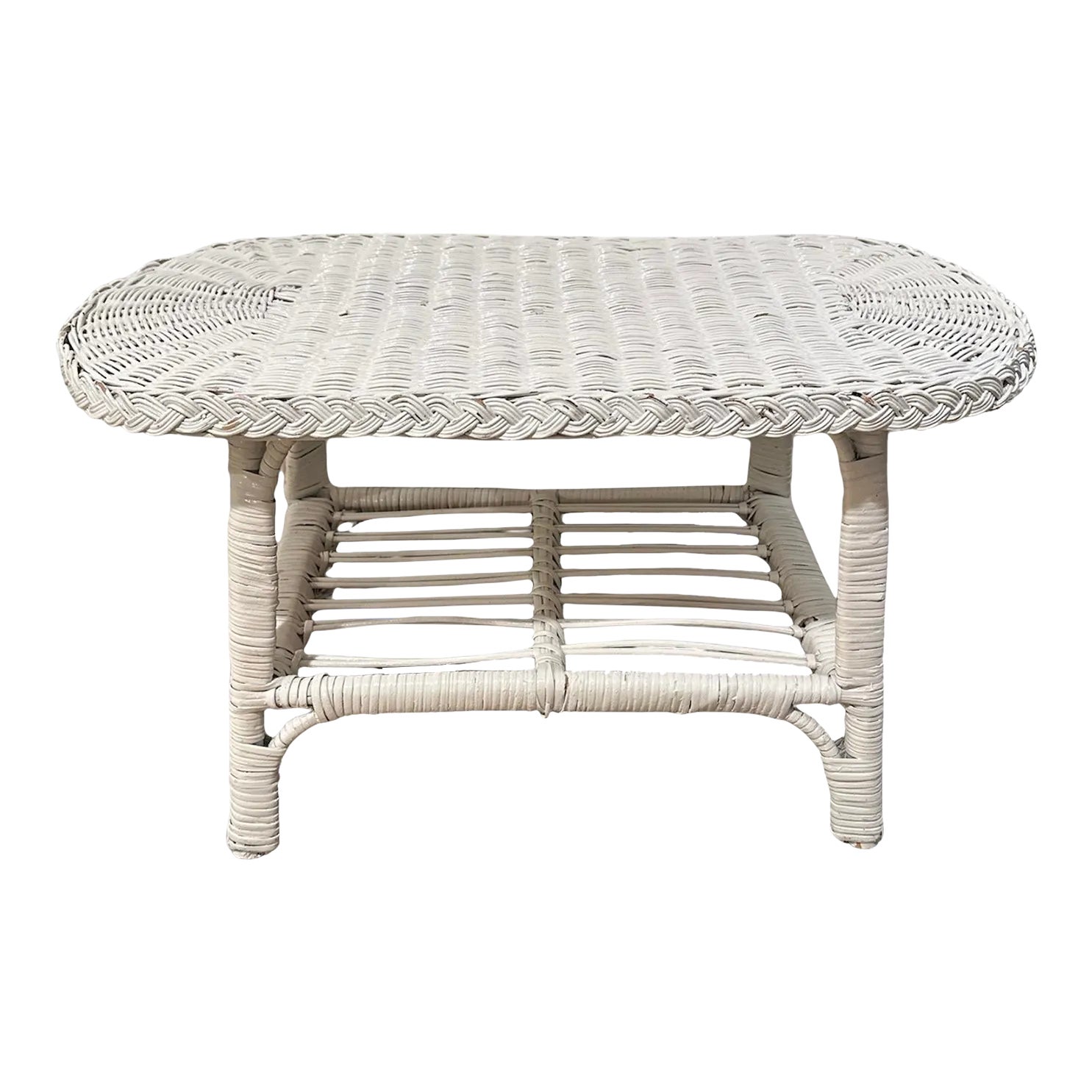 Children’s Furniture White Wicker Table | Chairish