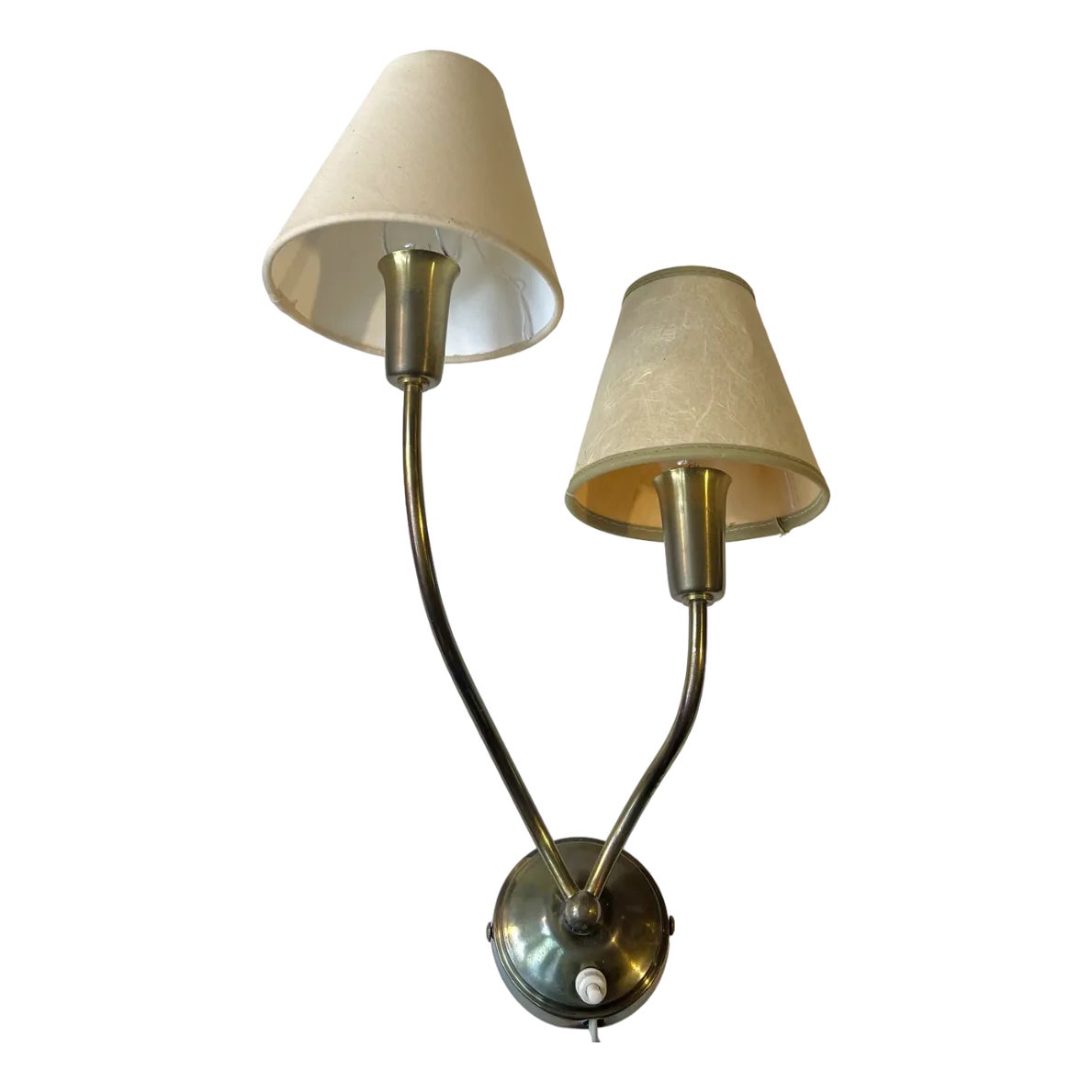 Mid-Century Italian Dual Wall Sconces in Brass, 1950s | Chairish