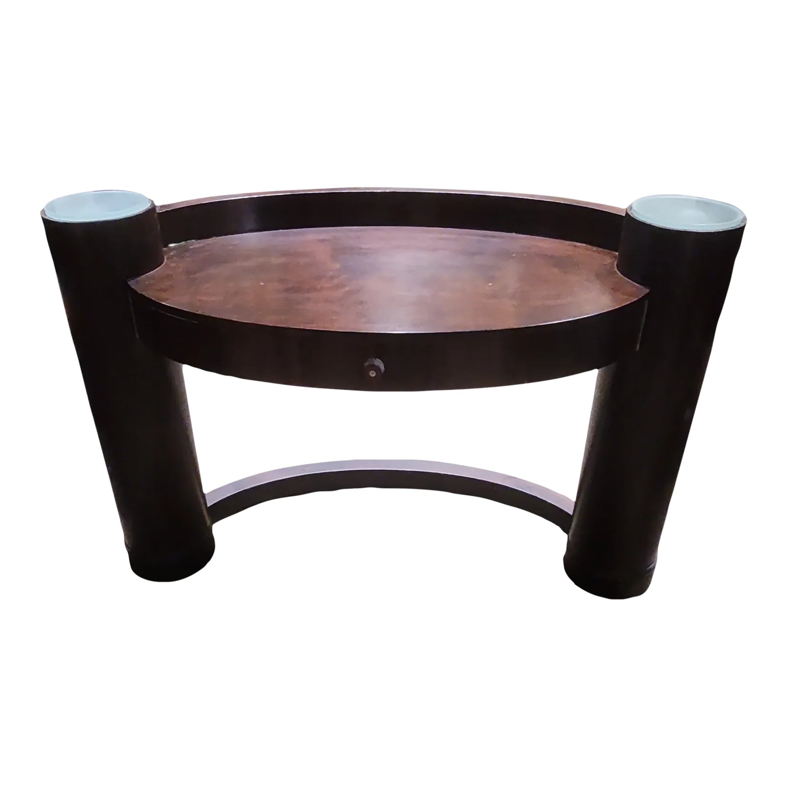 1910s Antique Art Deco Console Desk With Bakelite Pull | Chairish