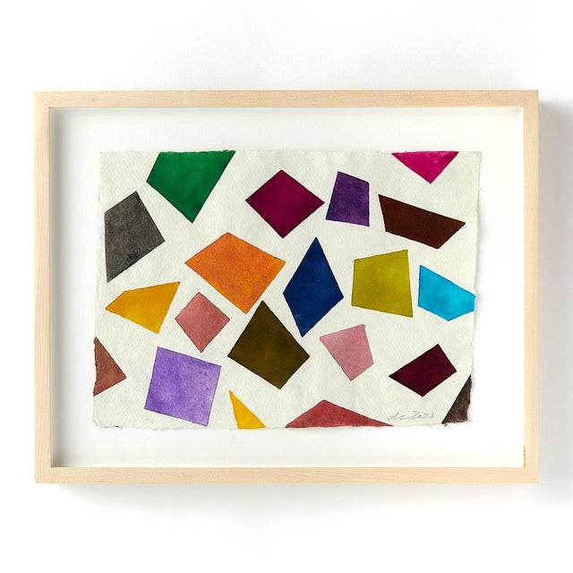 David Coggins "Confetti" Ink and Watercolor Painting on Handmade Paper ...