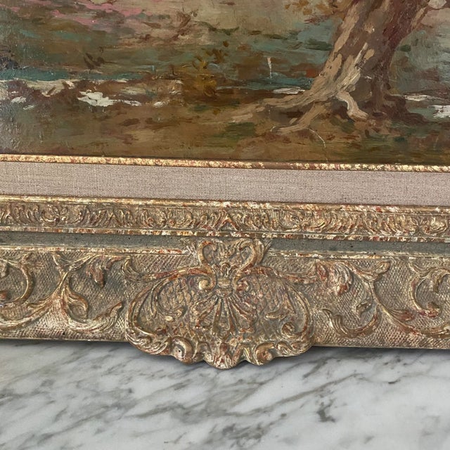 Large French Impressionist Oil Painting Autumn Tree: Listed Artist ...