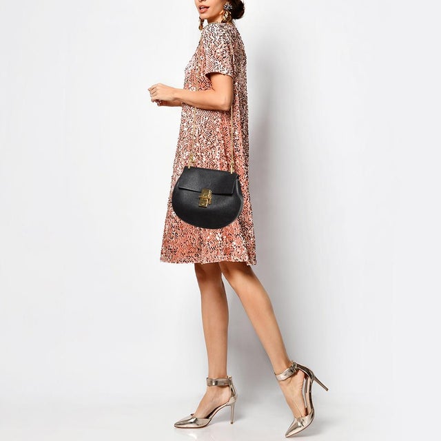 Chloe Black Leather Medium Drew Shoulder Bag | Chairish