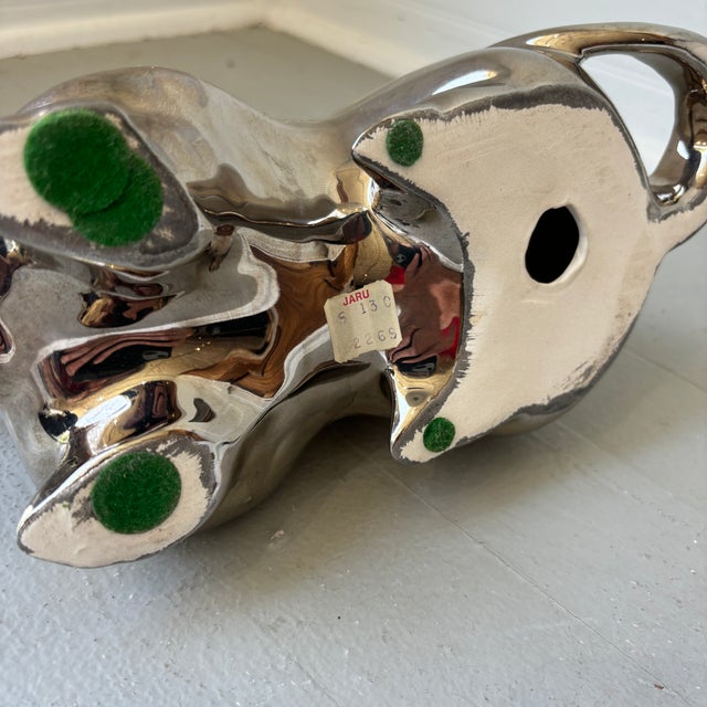 1960s Vintage Jaru Silver Ceramic Armadillo Sculpture | Chairish