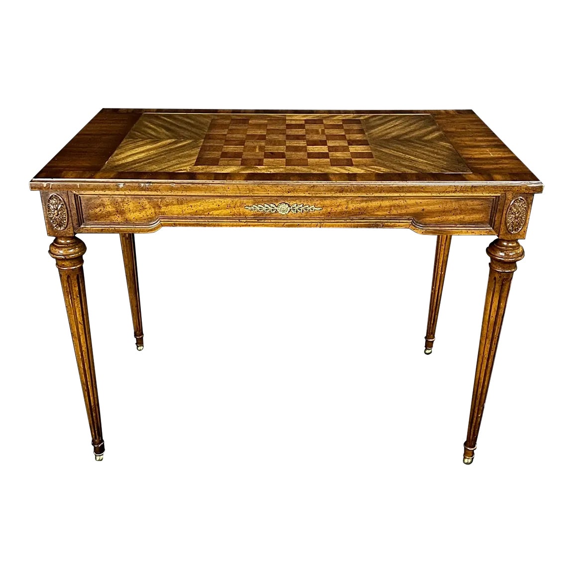 French Louis XVI Style Game Table With Reversible Top | Chairish