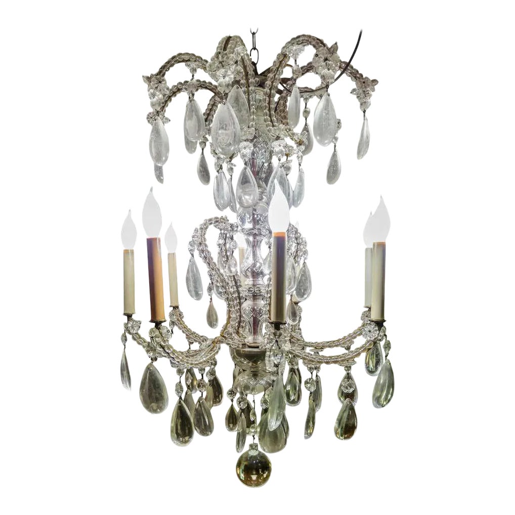 19th Century French Eight-Light Crystal Chandelier | Chairish