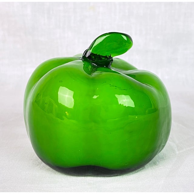 Vintage Murano Green Glass Apple | Chairish