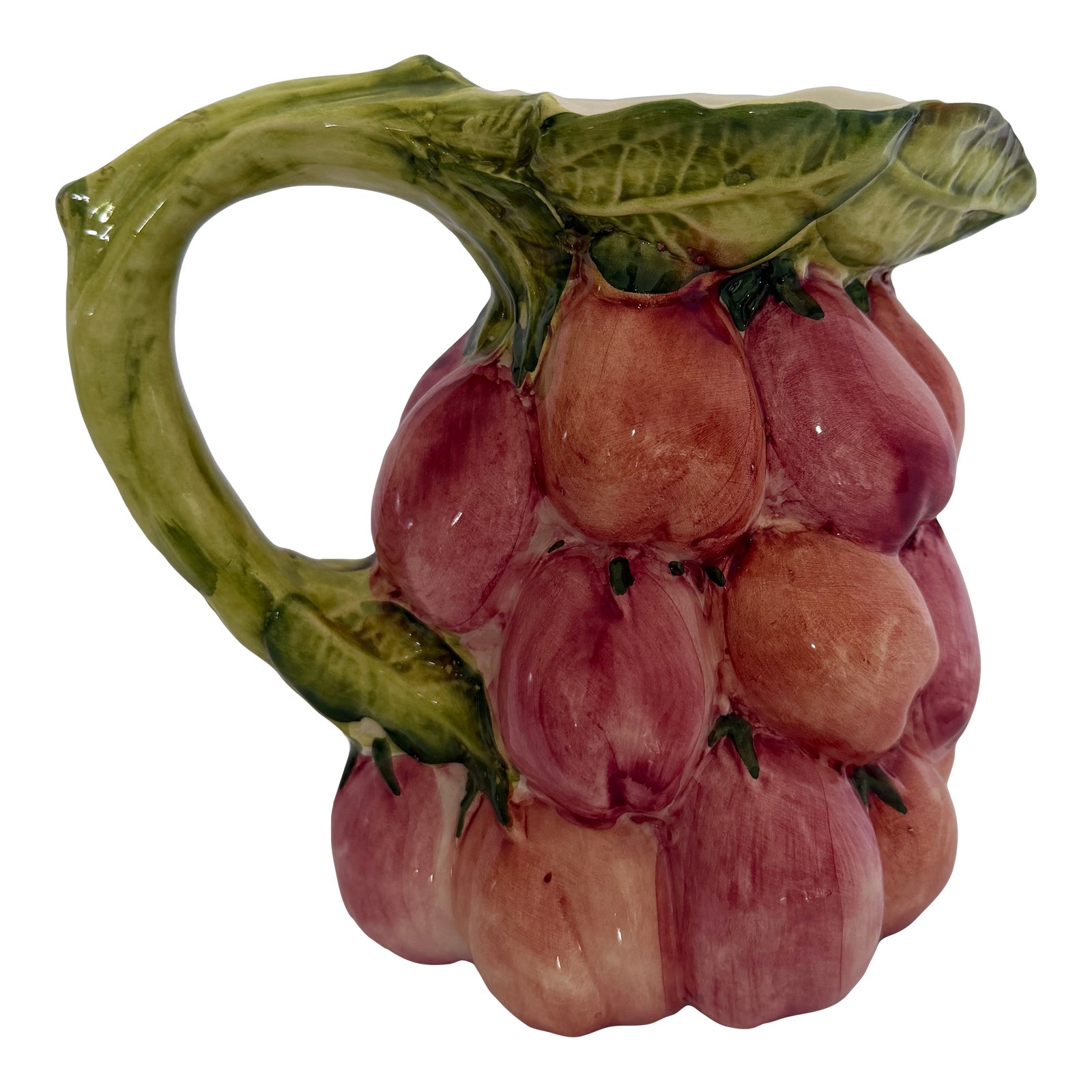 Italian Majolica Fig Pitcher, Circa 1990s | Chairish