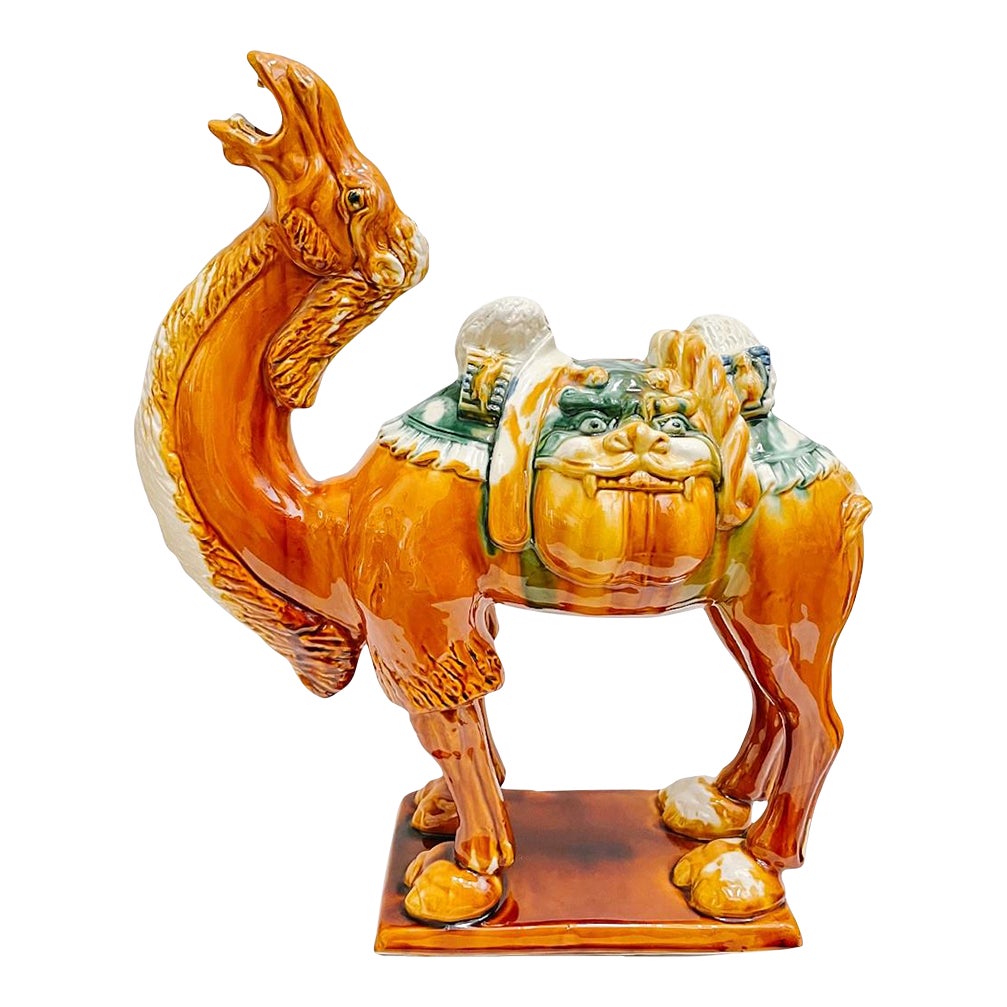 Large Scale Chinese Sancai Tang Style Camel Dragon Saddle | Chairish
