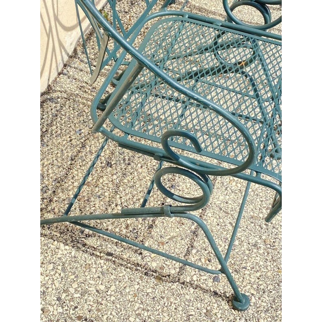 Mid 20th Century Vintage Woodard Wrought Iron Green Spring Bouncy Patio ...