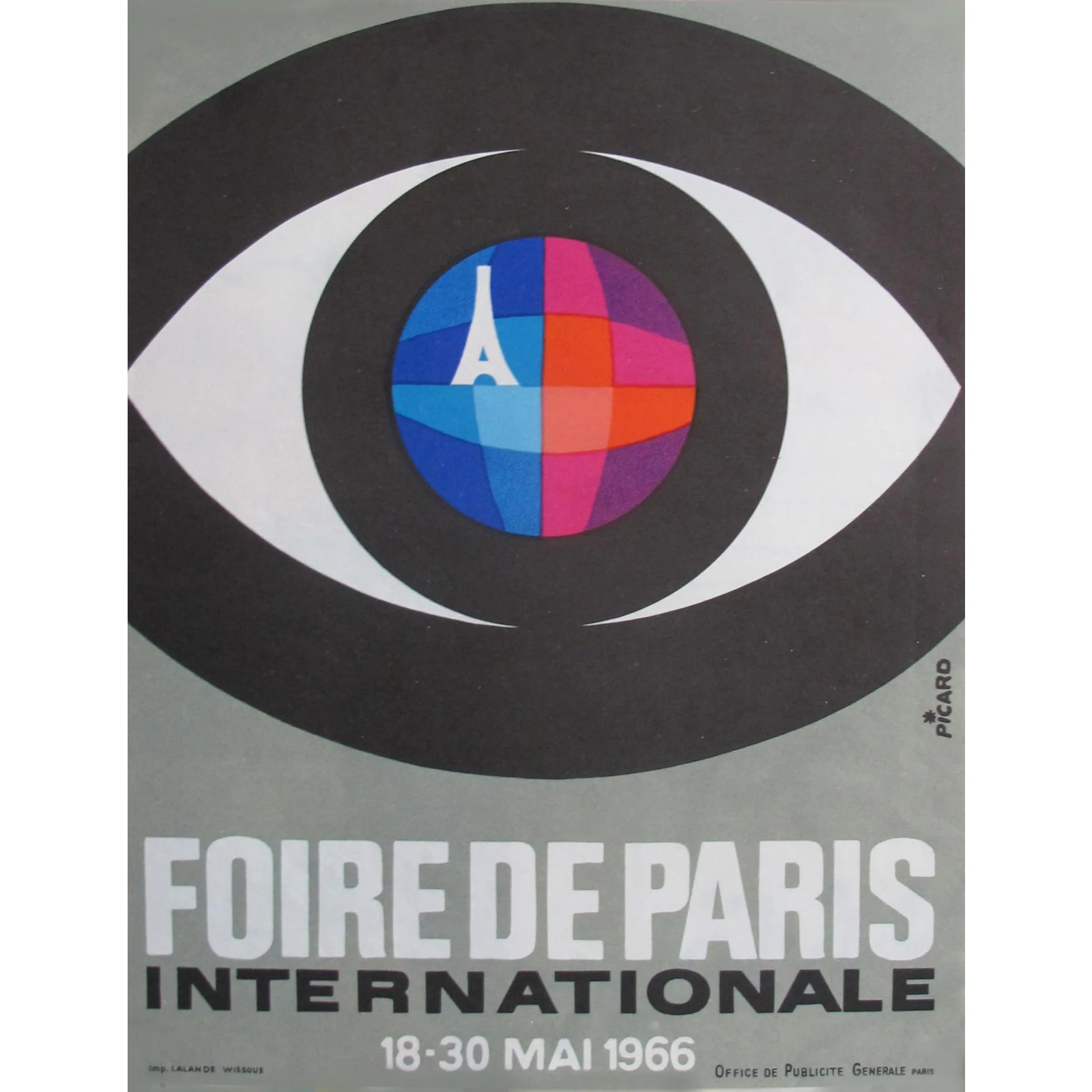 1966 Original Vintage French Poster - Foire De Paris International by ...