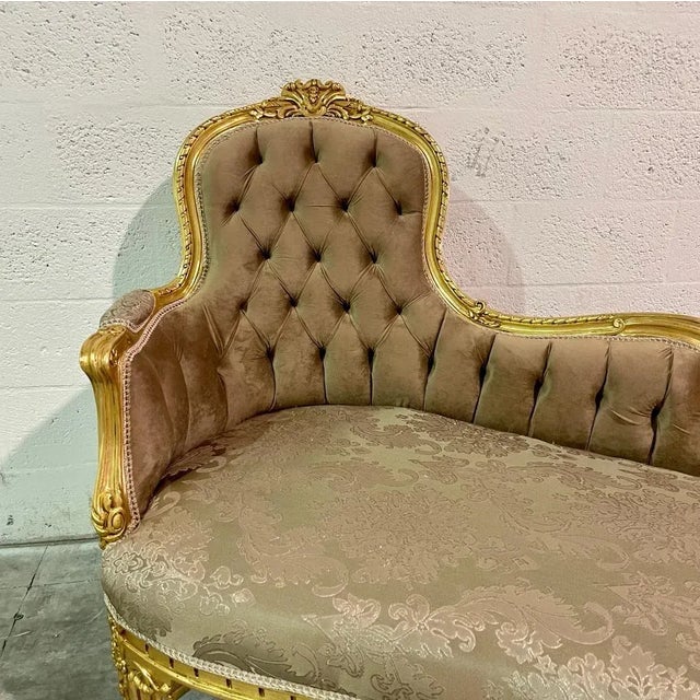 French Rococo Style Gold Chaise Lounge | Chairish