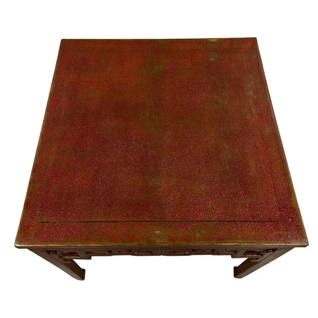 Vintage Chinese Red Lacquered Square Dining Table | Chairish