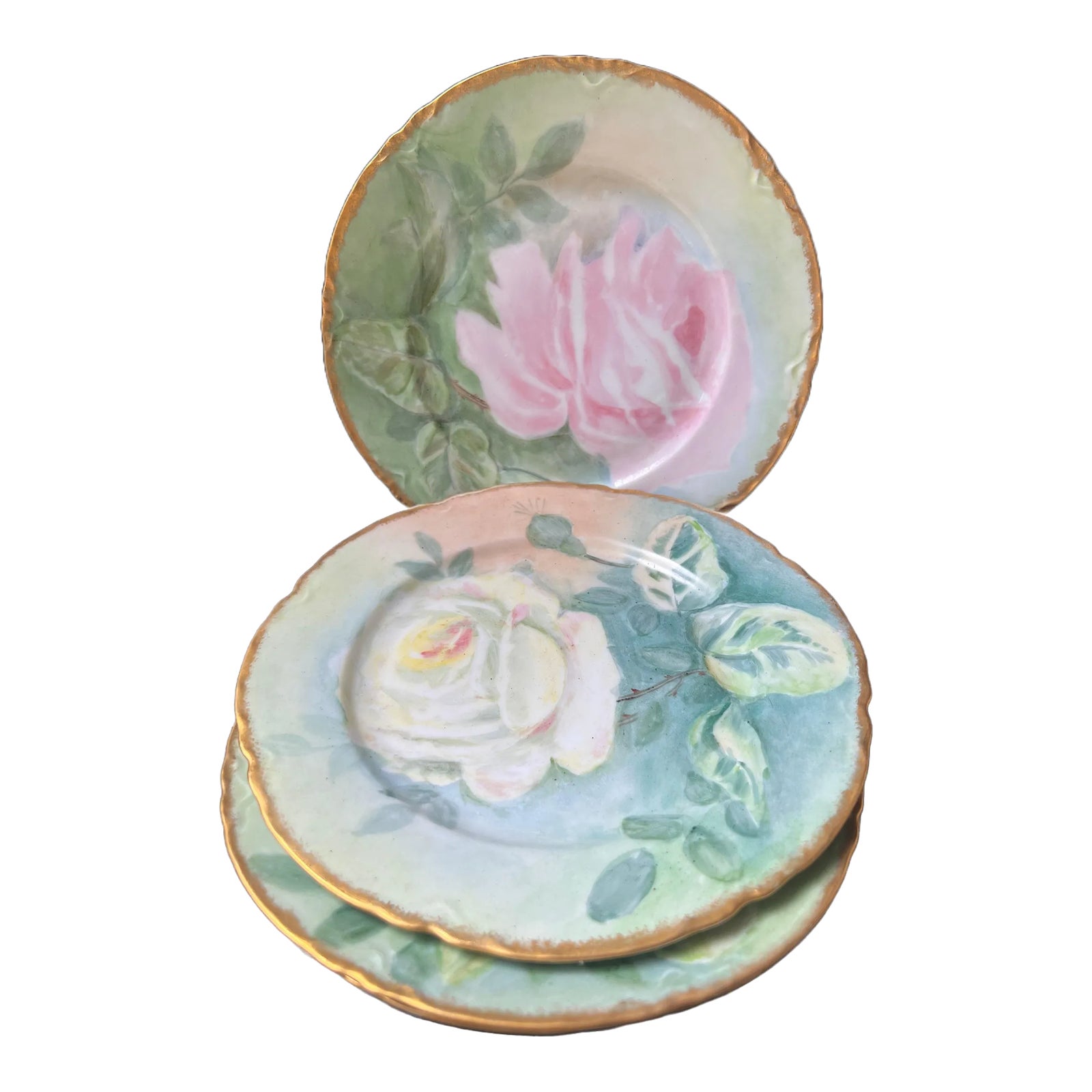 Vintage Epiag Royal Czechoslovakia Gold Gilt Rose Decorative Charger or ...