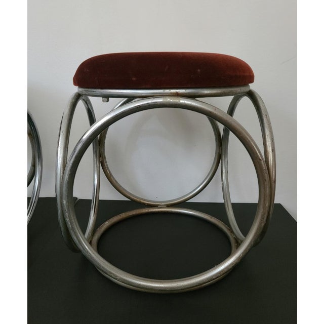 Chromed Tubular Steel Stools Jean-Pierre Laporte Attributed, 1970s - a ...