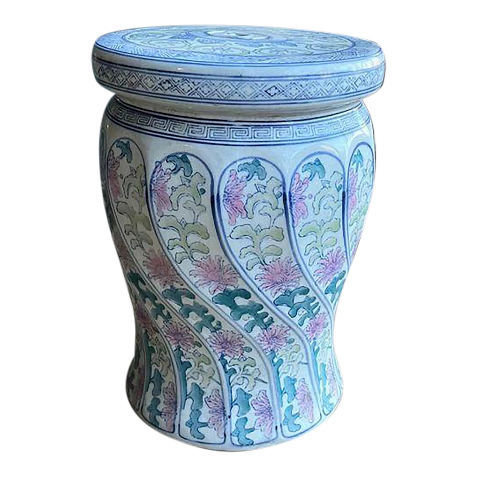 Vintage Chinese Family Rose Porcelain Garden Stool | Chairish