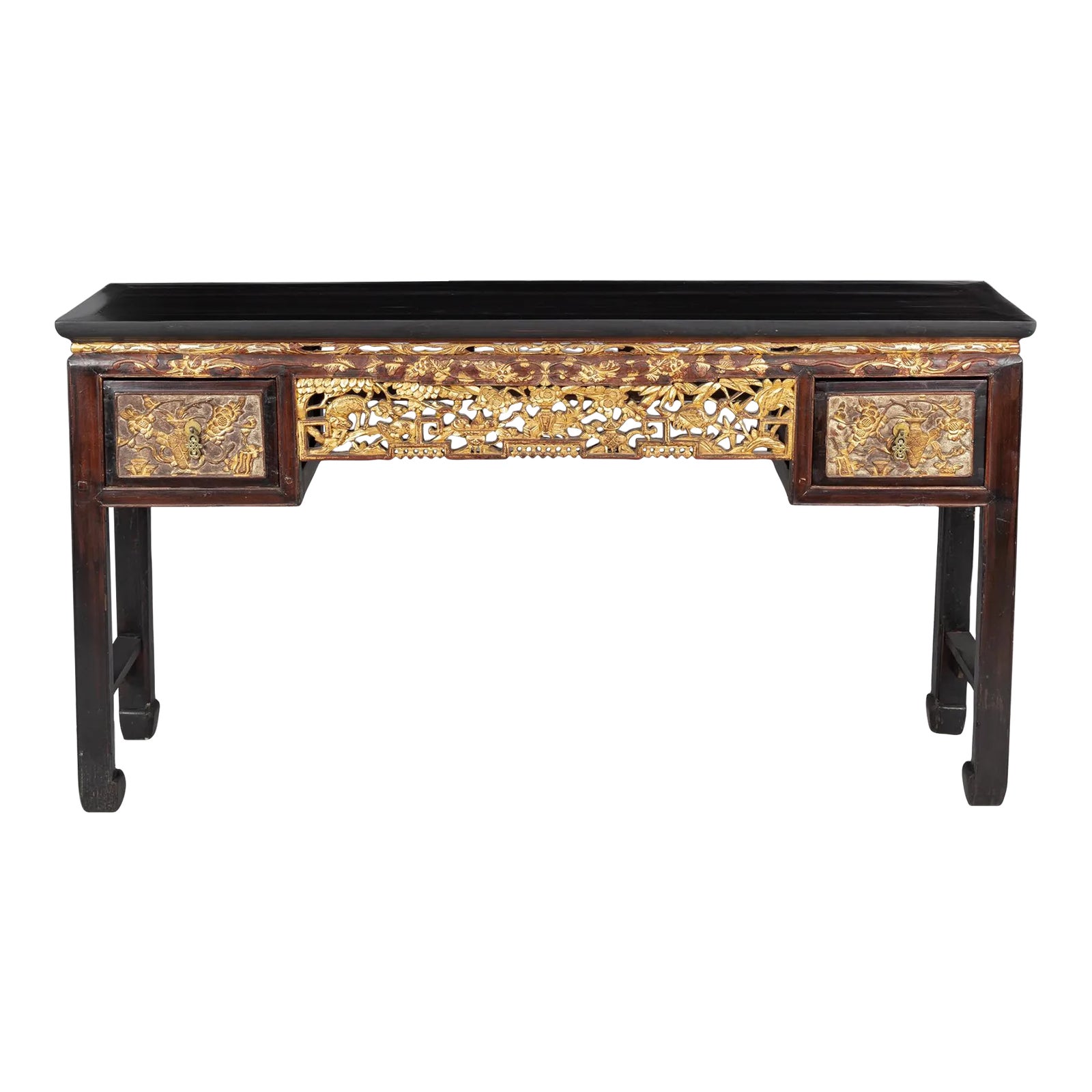 Late 19th Century Antique Chinese Carved Altar Table or Console | Chairish