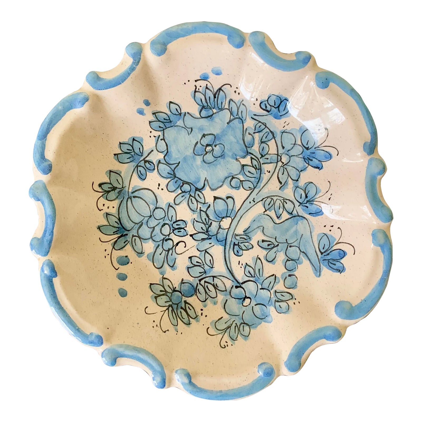 Italian Provincial Marcucci Deruta Hand Painted Blue and White ...