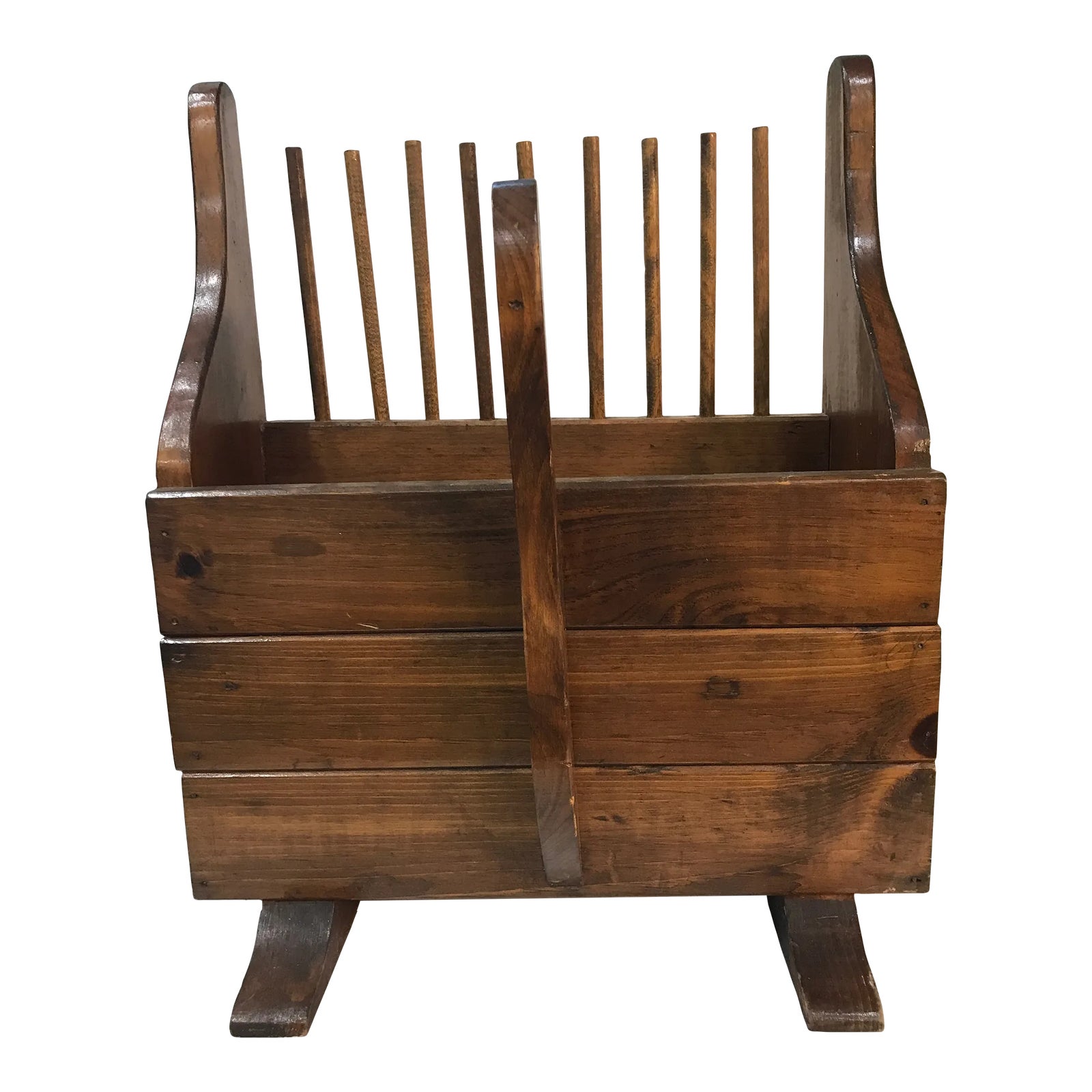 Mid 20th Century Wooden Cranberry Hand Scoop Picker Rake Magazine Rack ...