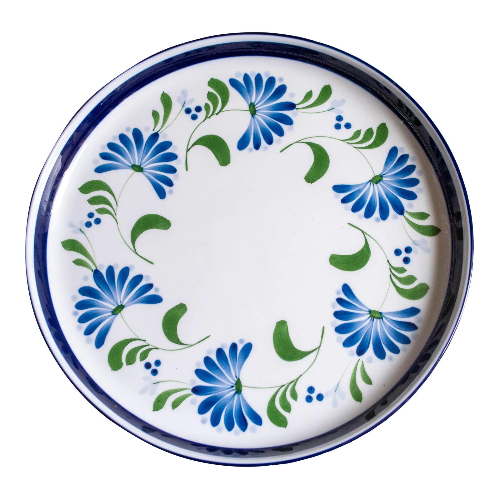 1980s Dansk Sage Song Blue and White Ceramic Dinner Plate Chop Platter ...