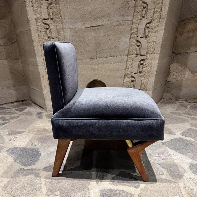 1950s Clara Porset Style Gray Slipper Chair | Chairish