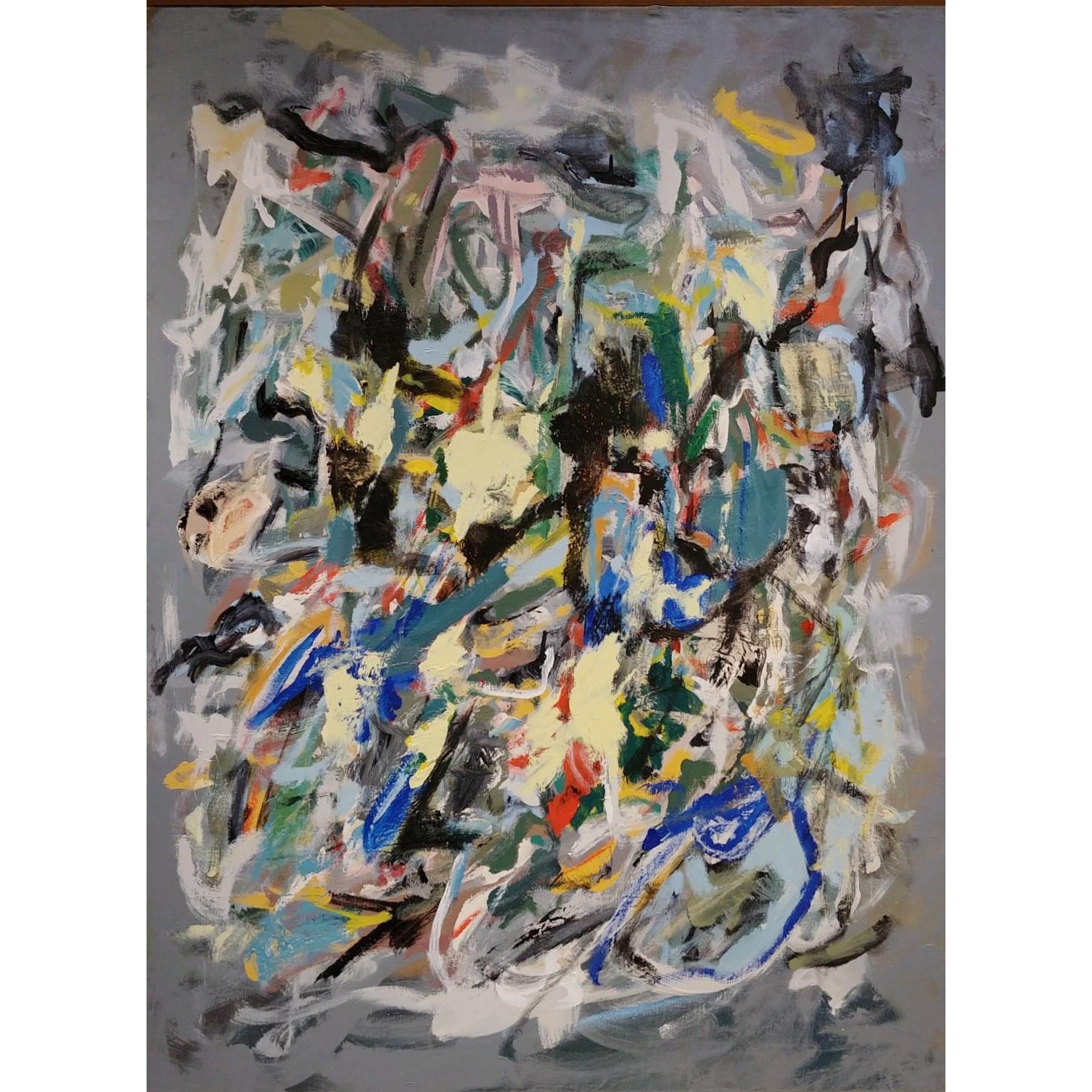 1990s Abstract Acrylic Painting on Canvas by James Brewer | Chairish