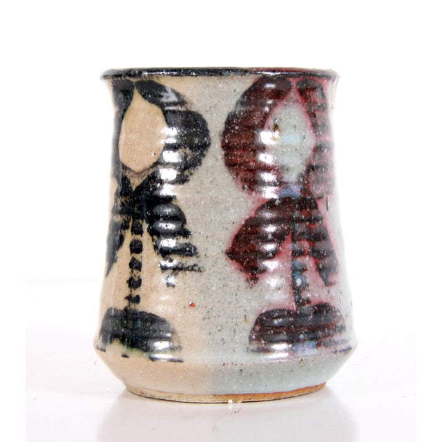 Mid Century Modernist Stick Figure Art Pottery Vase | Chairish