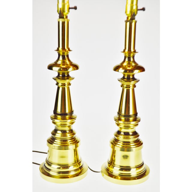 Vintage Brass Candlestick Table Lamps - a Pair | Chairish