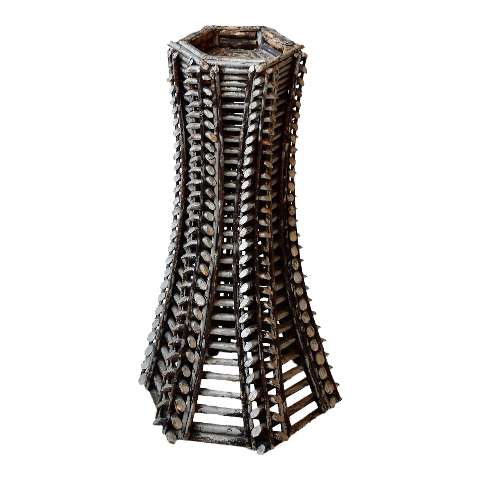 Antique Folk Art Adirondack Twig Stand, Circa 1930s | Chairish