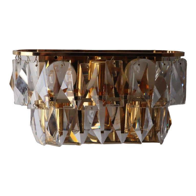 Austrian Lead Crystal Wall Sconce | Chairish