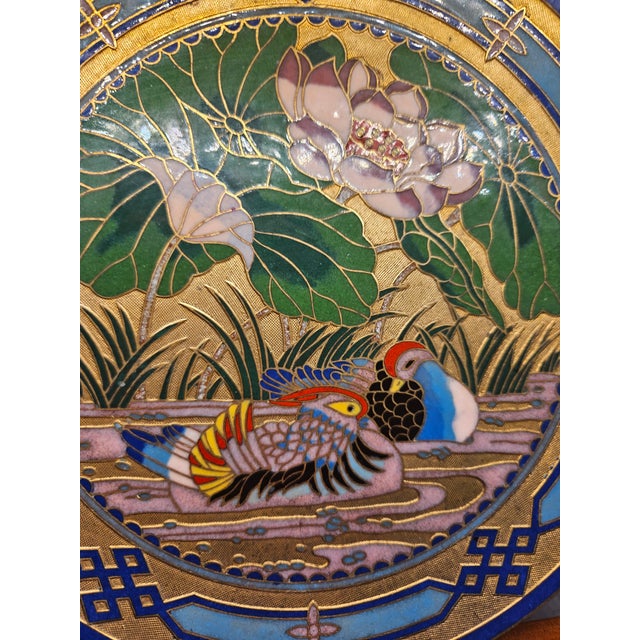 Vintage Enameled Brass Cloisonné Ducks Plate Fidelity by Mou-Sien Tseng ...