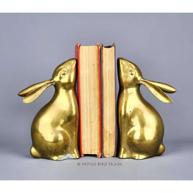 Mid 20th Century Brass Rabbit Bookends - a Pair | Chairish