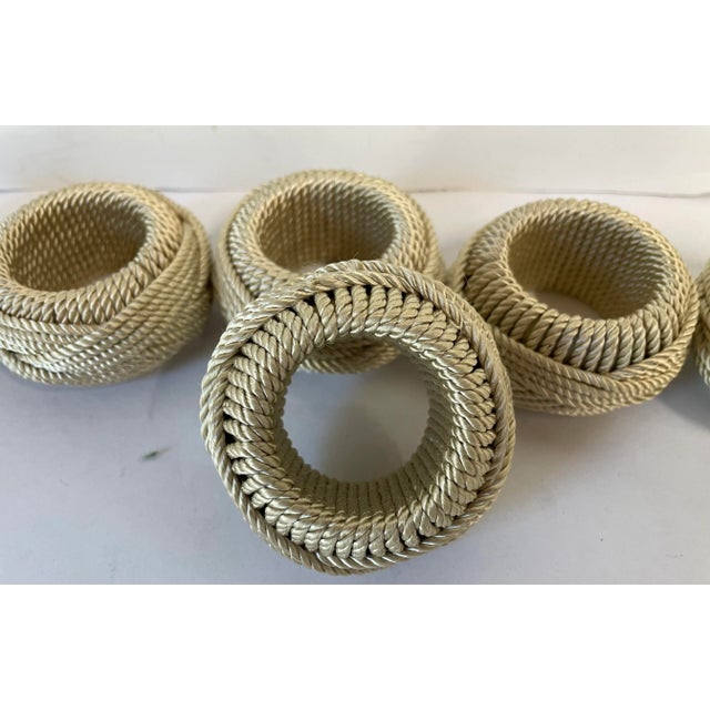 Vintage Rope Design Napkin Rings Set of 8 | Chairish