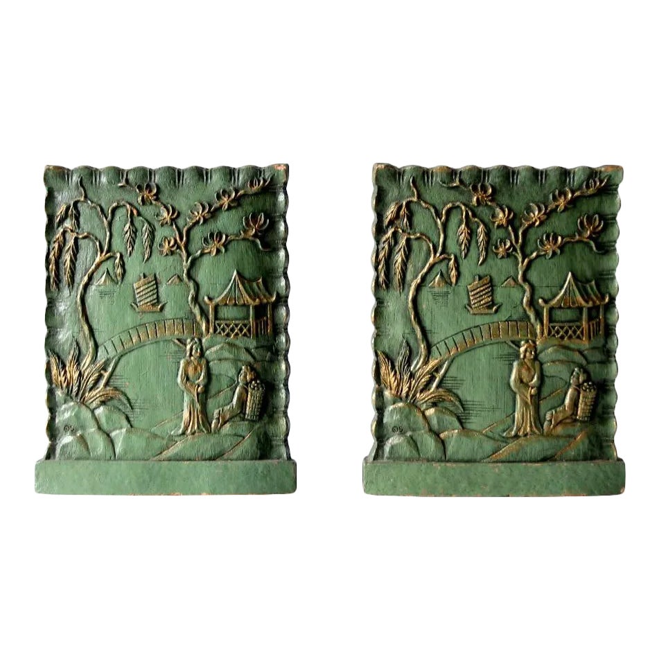 Vintage Syroco Bookends | Chairish