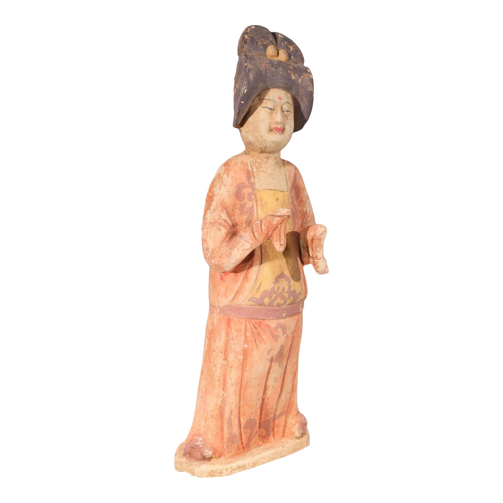 Large Hand Painted Tang Style Figure of a Court Lady | Chairish