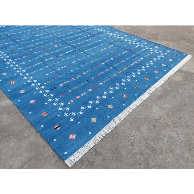 Handmade Reversible Cotton Vegetable Dyed Denim Blue Shooting Star Rug ...