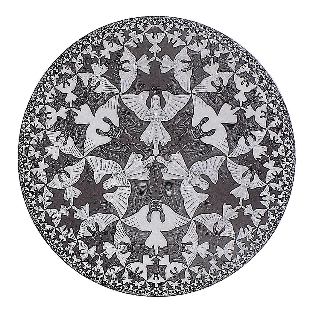 Vintage 20th Century M. C. Escher Lithograph "Circle Limit IV (Heaven ...