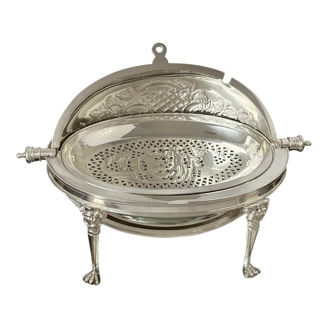 Antique Edwardian Revolving Breakfast Silver Plated Food Warmer | Chairish