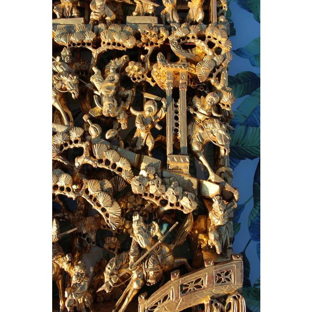Antique Chinese Carved Gilt Wood Wall Panel | Chairish