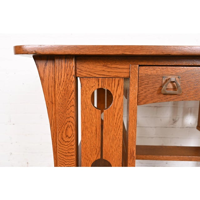 Stickley Brothers Style Antique Mission Oak Arts & Crafts Desk With ...