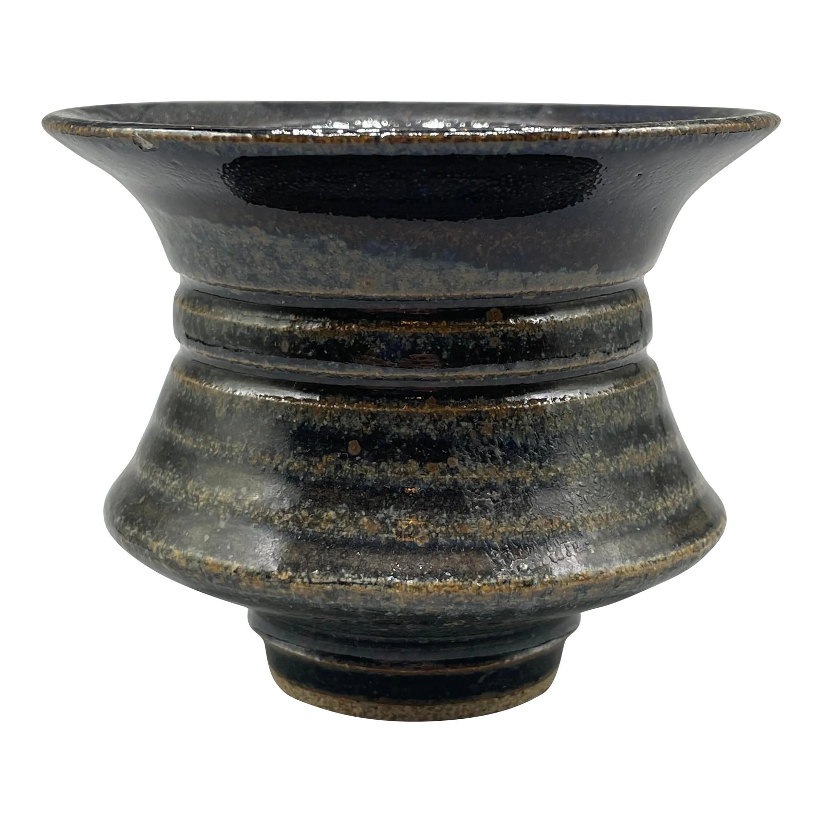 Mid 20th Century Wayne Chapman Studio Pottery Footed Bowl | Chairish