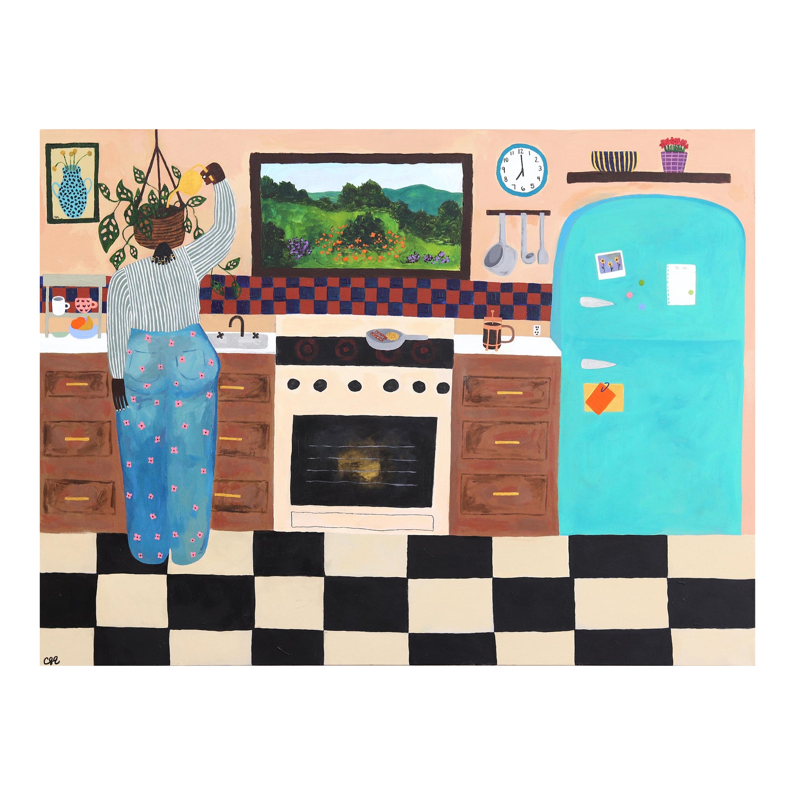 Morning Routine - Colorful Abstract Feminine Figurative Still Life ...