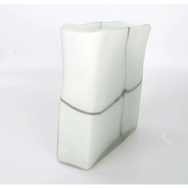 Square Frosted Glass Vase | Chairish