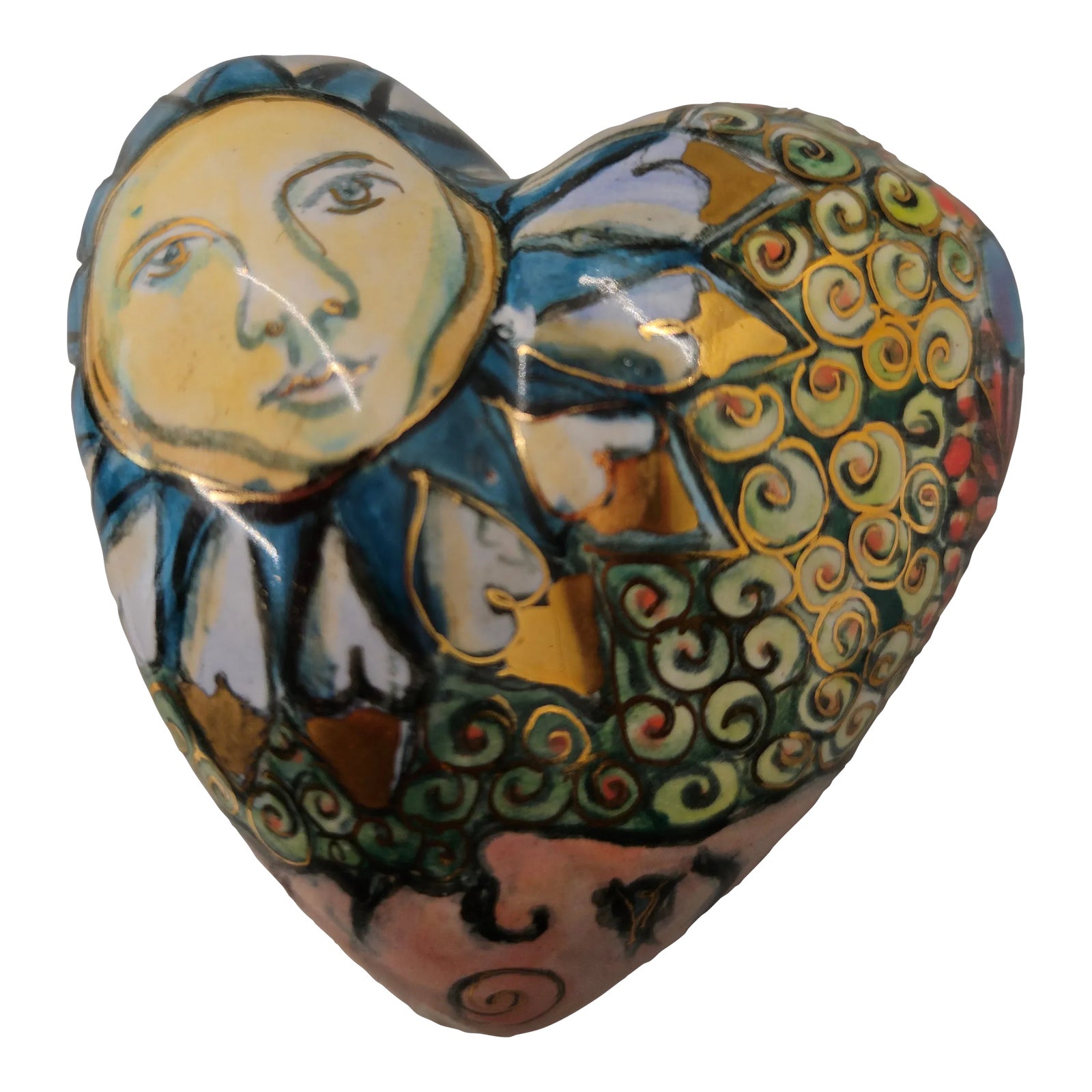 Vintage Rosalie Wynkoop Studio Art Pottery Heart | Chairish