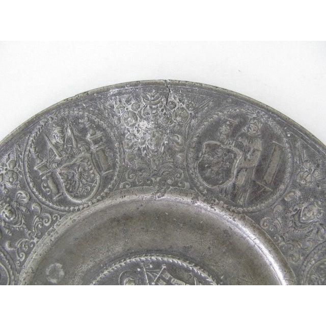 17th Century German Pewter Resurrection Plate Touch Mark of Georg Seger ...