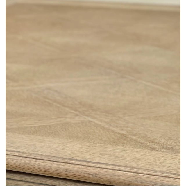 French Draw Leaf Dining Table Parquet Top Circa 1900, Painted Base ...